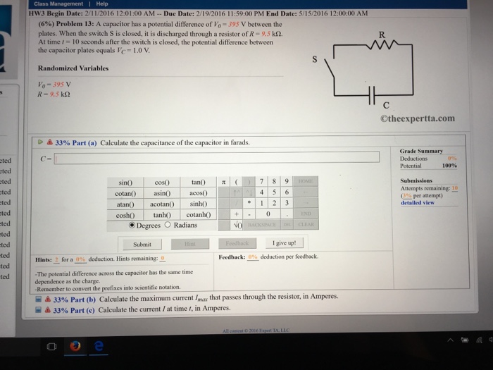 Solved HW3 Begin Date: 2/11/2016 12:01:00 AM - Due Date: 2 | Chegg.com