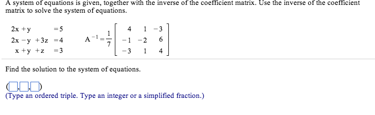 Solved A system of equations is given, together with the | Chegg.com