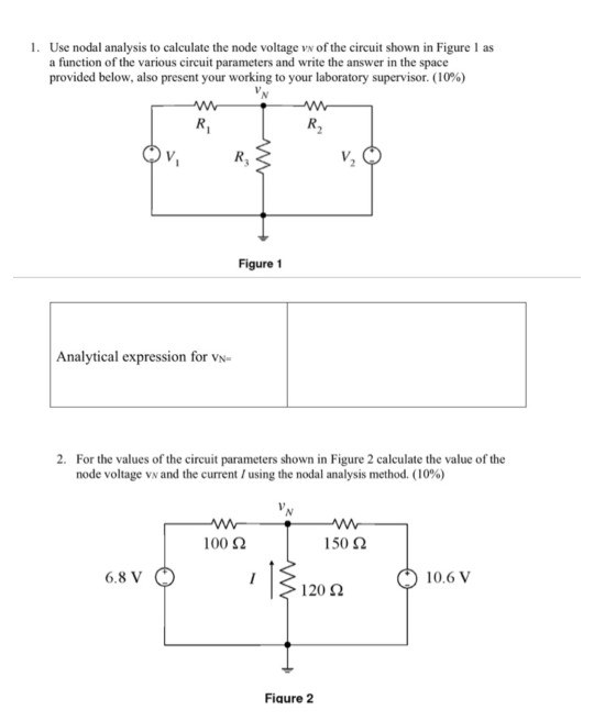Solved 1. Use nodal analysis to calculate the node voltage | Chegg.com