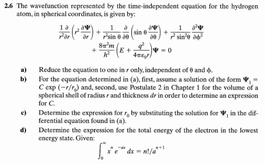 Solved The Wavefunction Represented By The Time Independent