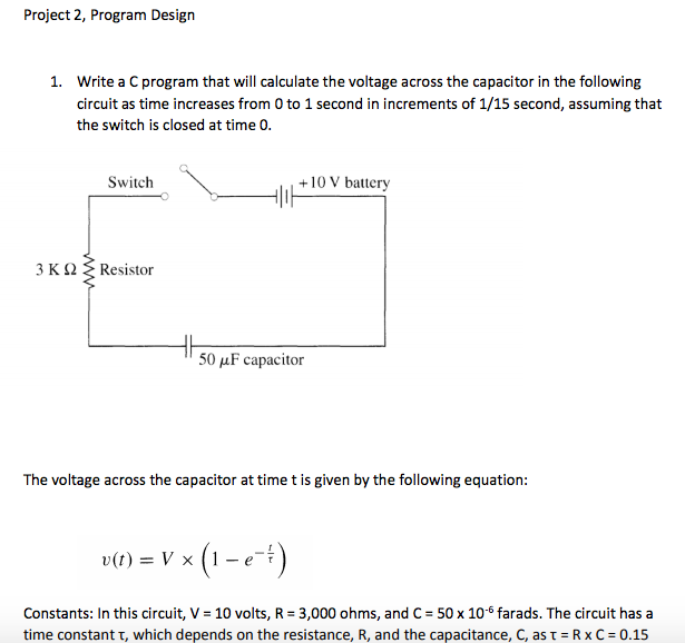 Solved Project 2, Program Design 1. Write a C program that | Chegg.com