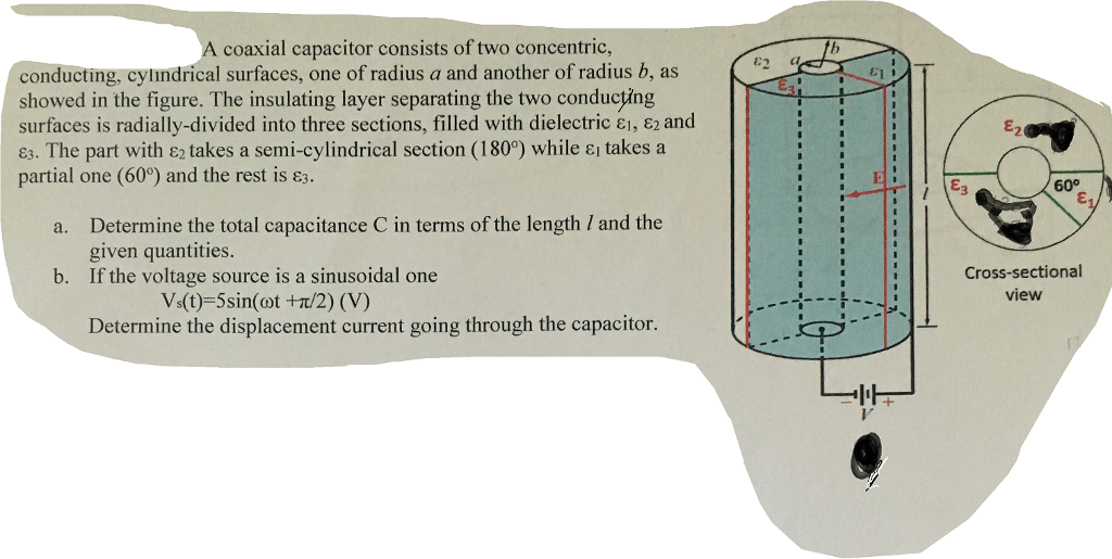 Solved A coaxial capacitor consists of two concentric, | Chegg.com