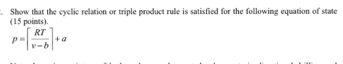 Solved Show that the cyclic relation or triple product rule | Chegg.com