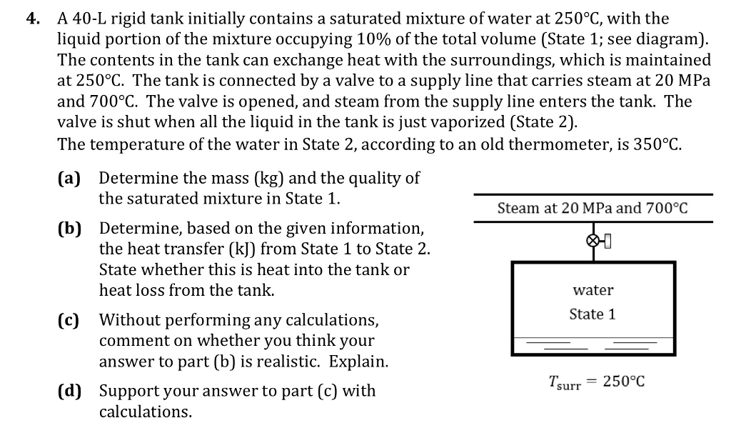 Solved A 40-L rigid tank initially contains a saturated | Chegg.com