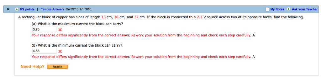 Solved A rectangular block of copper has sides of length 13 | Chegg.com
