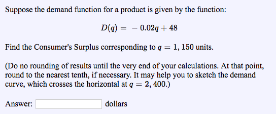 Solved Suppose the demand function for a product is given by | Chegg.com