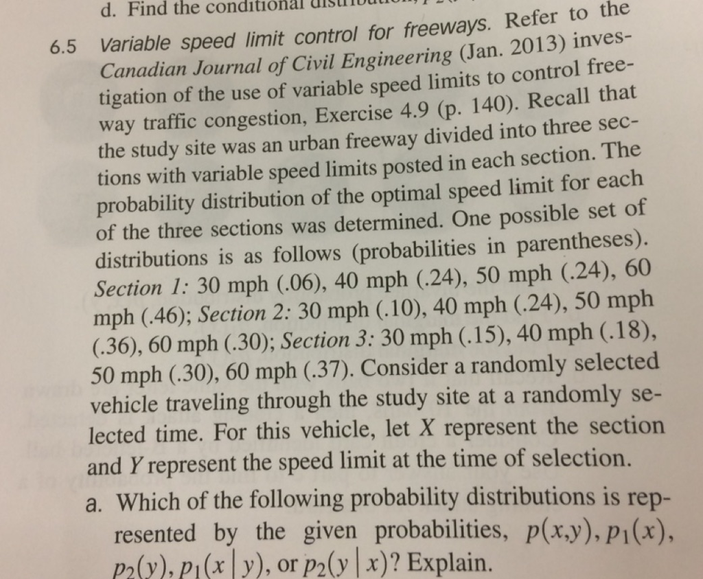 Solved d. Find the conditional UISuioumonl he 6.5 Variable | Chegg.com