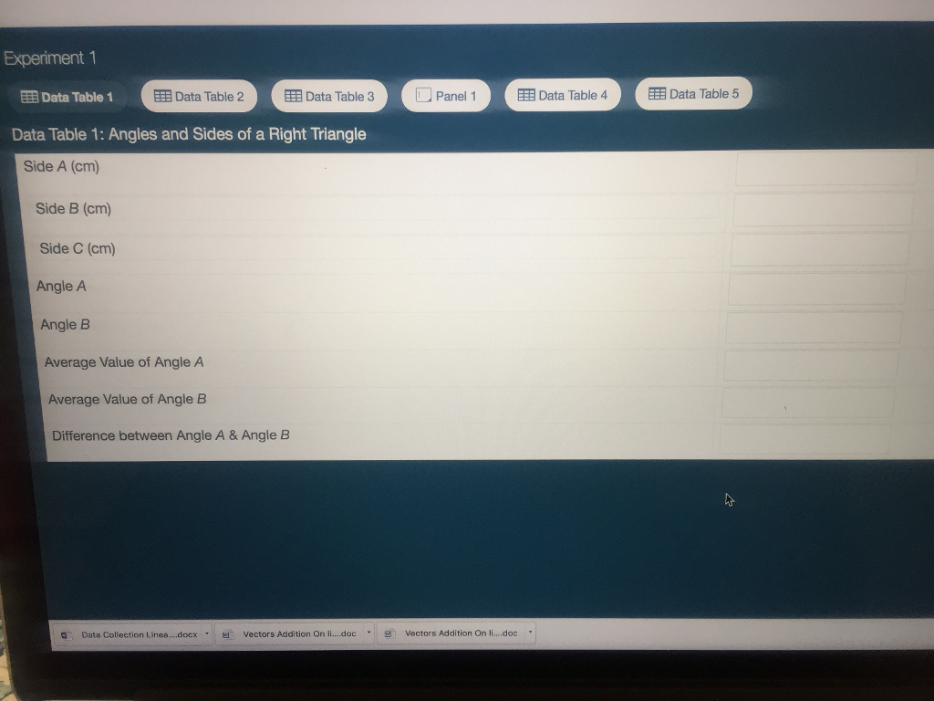Experiment 1 BEE Data Table 2 EEE Data Table 3 Panel | Chegg.com