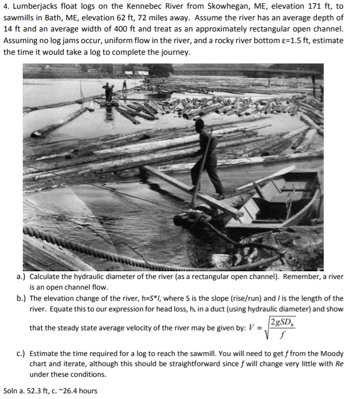 Solved 4. Lumberjacks float logs on the Kennebec River from | Chegg.com