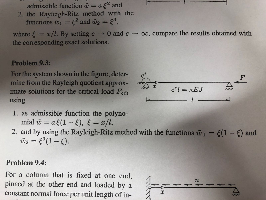 Solved admissible function w- a2 and 2. the Rayleigh-Ritz | Chegg.com
