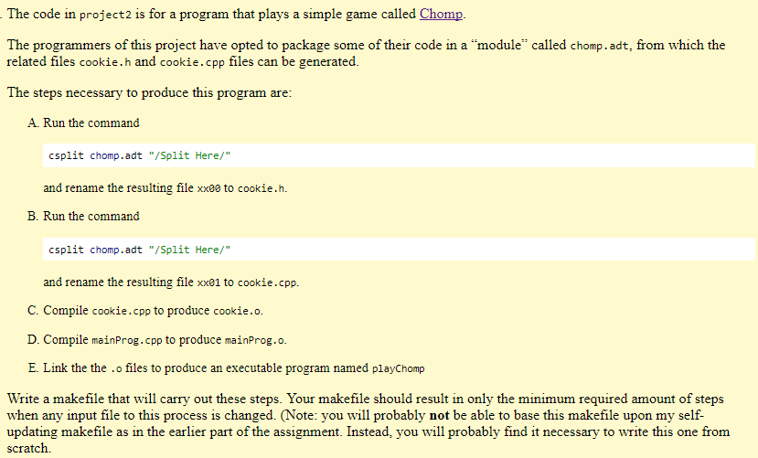 Solved The code in project2 is for a program that plays a | Chegg.com