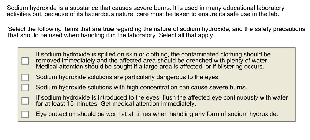 Sodium Hydroxide Burn