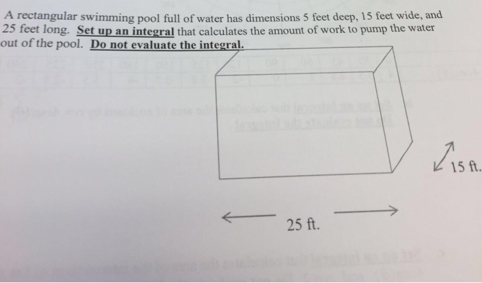 Solved A rectangular swimming pool full of water has | Chegg.com