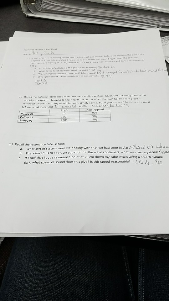Solved General Physics 1 Lab Final -efore the toisision the | Chegg.com