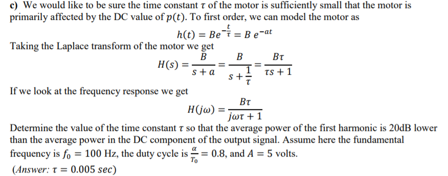 p(t) Figure 1. Pulse Width Modulated (PWM) signal | Chegg.com