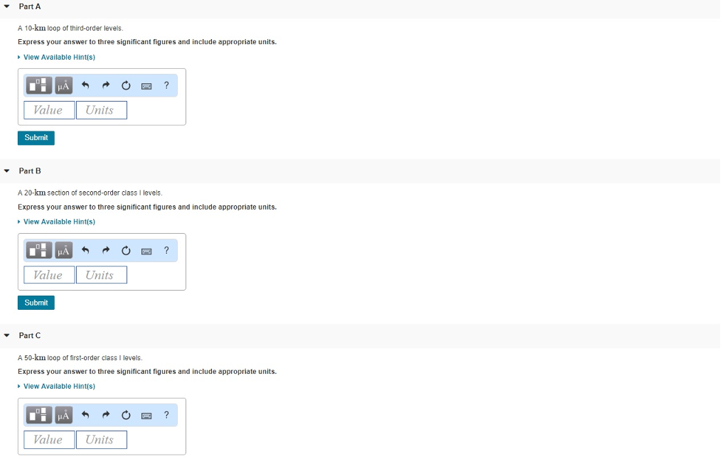 Solved A) A 10-km loop of third-order levels. B) A | Chegg.com