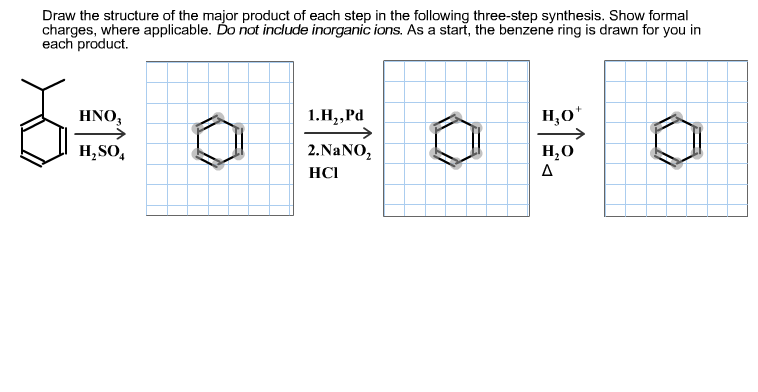 Solved Draw The Structure Of The Major Product Of Each Step