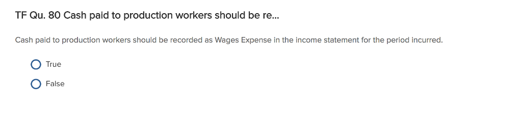 Solved Cash Paid To Production Workers Should Be Recorded As Chegg Solved Cash Paid To Production Workers Should Be Recorded As Chegg