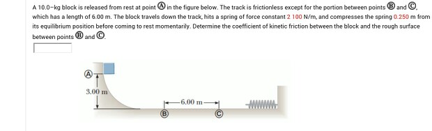 Solved A 10.0-kg block is released from rest at point in the | Chegg.com