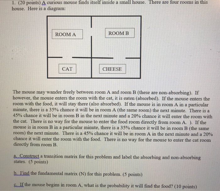 Solved 1. (20 points) A curious mouse finds itself inside a | Chegg.com