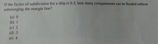 Solved If the factor of subdivision for a ship is 0.3, how | Chegg.com