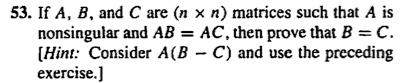 Solved If A, B, and C are (n Times n) matrices such that A | Chegg.com