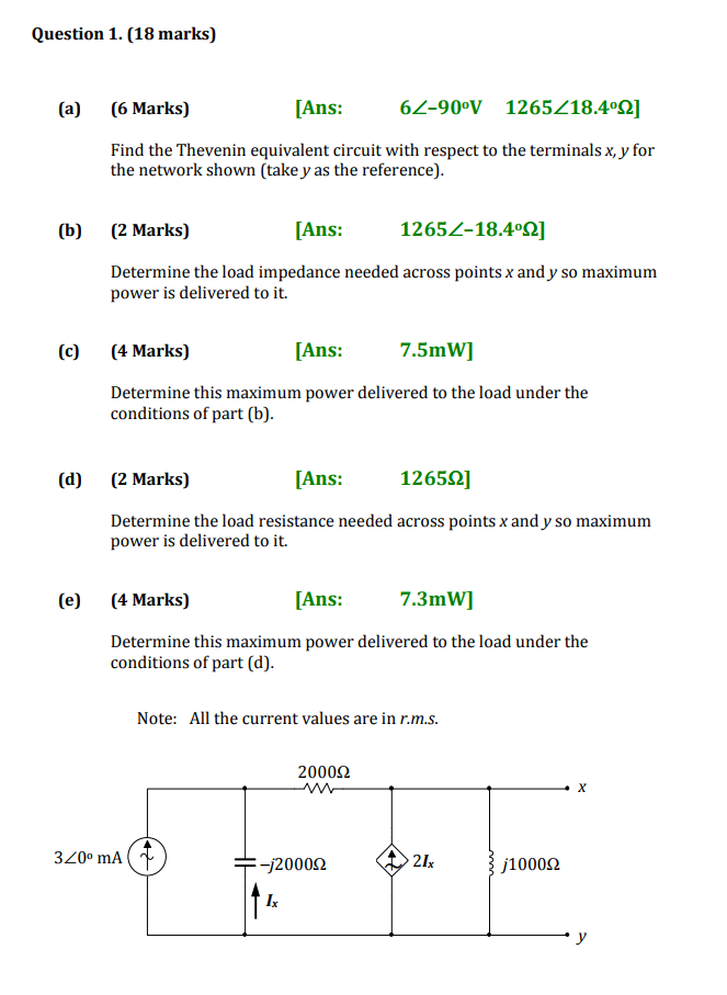 Solved Question 1. (18 marks) (a) (6 Marks) Ans: 6L-90-v | Chegg.com Solved Question 1. (18 marks) (a) (6 Marks) Ans: 6L-90-v | Chegg.com