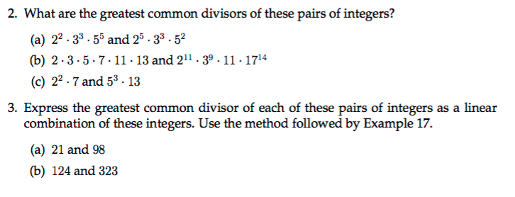Solved at are the greatest common divisors o pairs of | Chegg.com