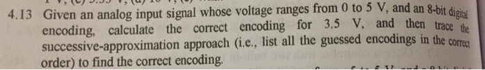 Solved Given an analog input signal whose voltage ranges | Chegg.com