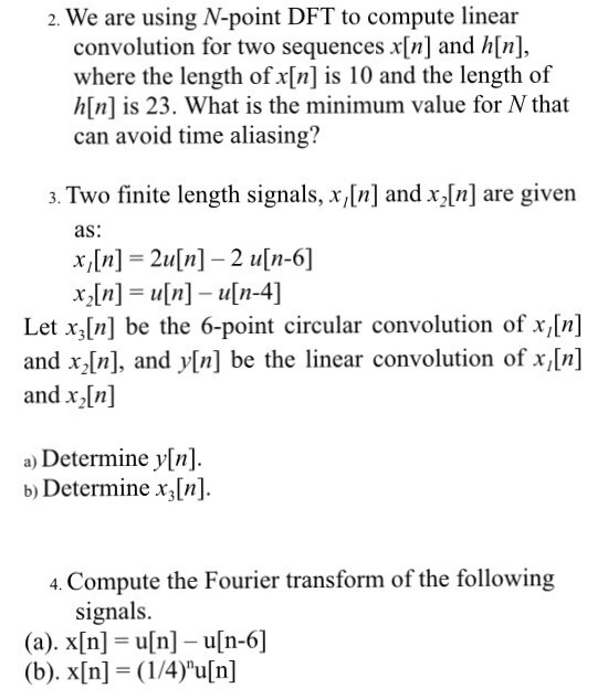 2. We are using N-point DFT to compute linear | Chegg.com