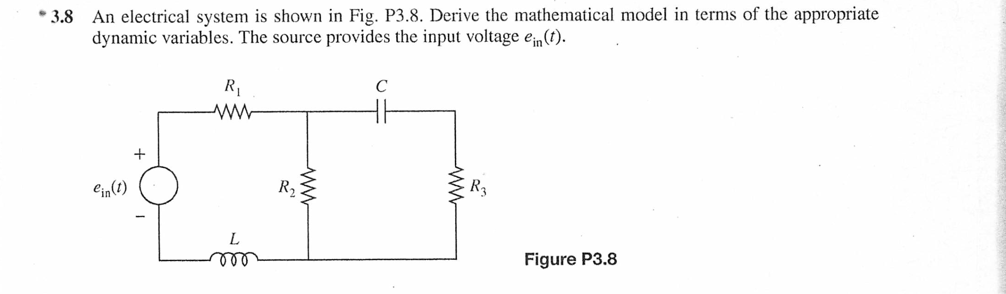 Solved An electrical system is shown in Fig. P3.8. Derive | Chegg.com Solved An electrical system is shown in Fig. P3.8. Derive | Chegg.com