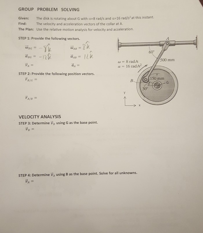 Solved GROUP PROBLEM SOLVING Given: The disk is rotating | Chegg.com