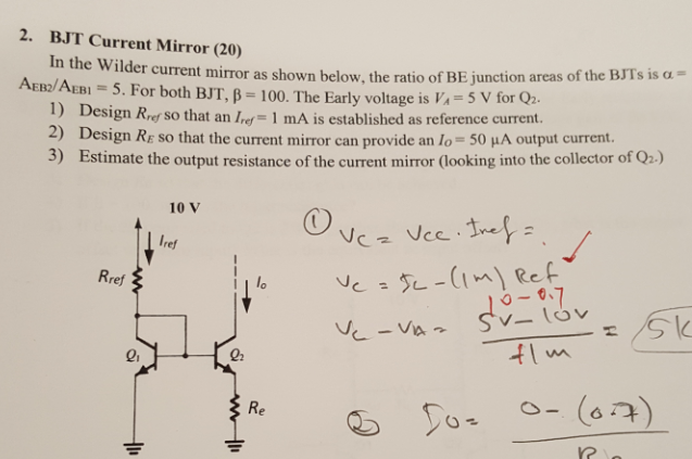 Solved In the Wilder current mirror as shown below the ratio | Chegg.com