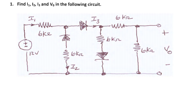 Solved Find l1, l2,l3 and V0 in the following circuit. | Chegg.com