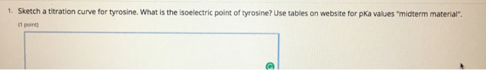 Solved 1. sketch a titration curve for tyrosine. What is the | Chegg.com