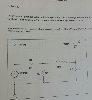Solved Determine and graph the output voltage magnitude and | Chegg.com