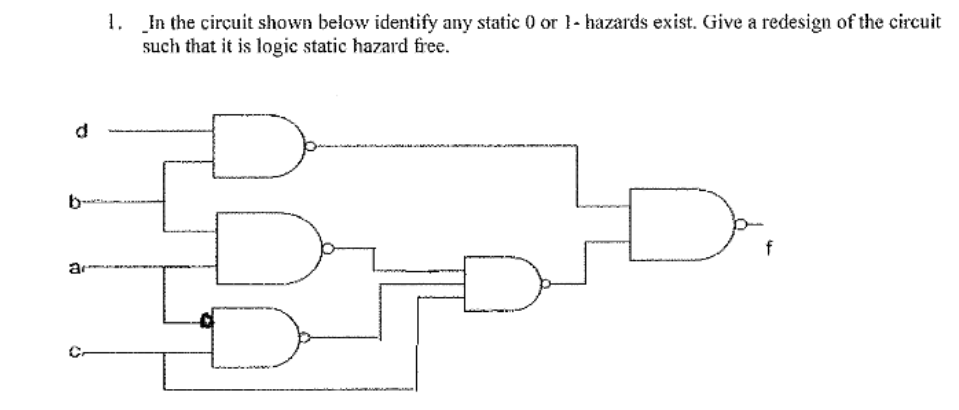 Solved I. In the circuit shown below identify any static 0 | Chegg.com