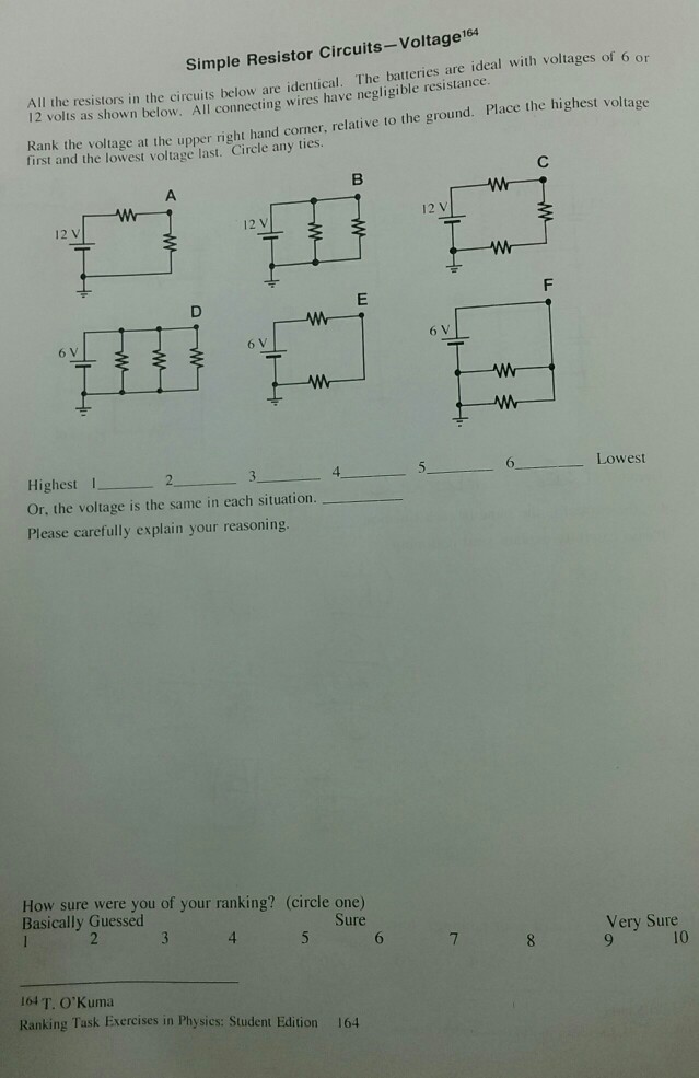 Solved Simple Resistor Circuits-Voltage164 All the resistors | Chegg.com