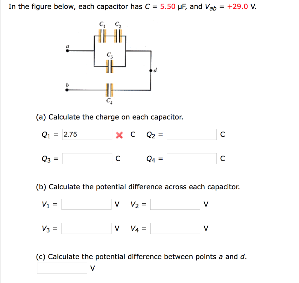 Solved In the figure below, each capacitor has C = 5.50 μF, | Chegg.com