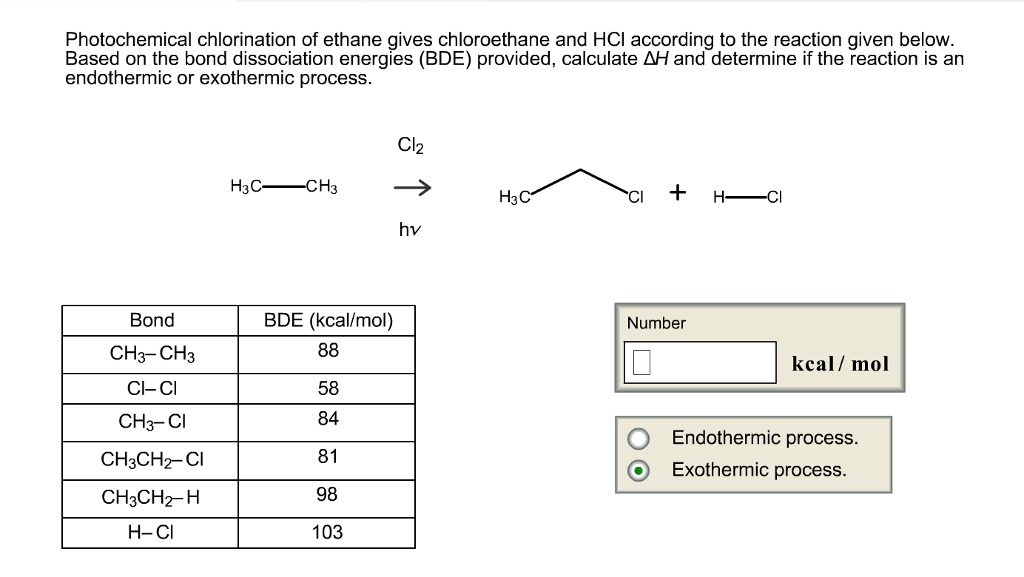 Solved Photochemical chlorination of ethane gives | Chegg.com
