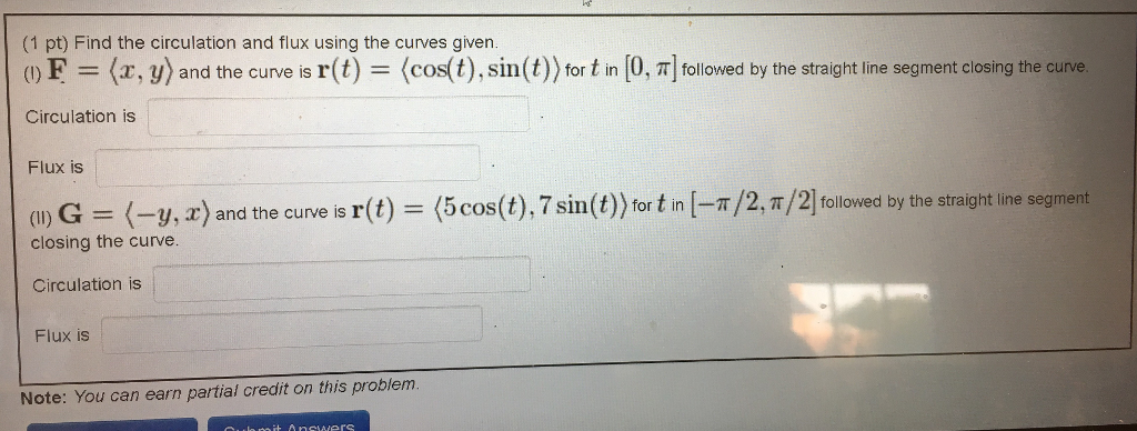 Solved Find the circulation and flux using the curves given. | Chegg.com