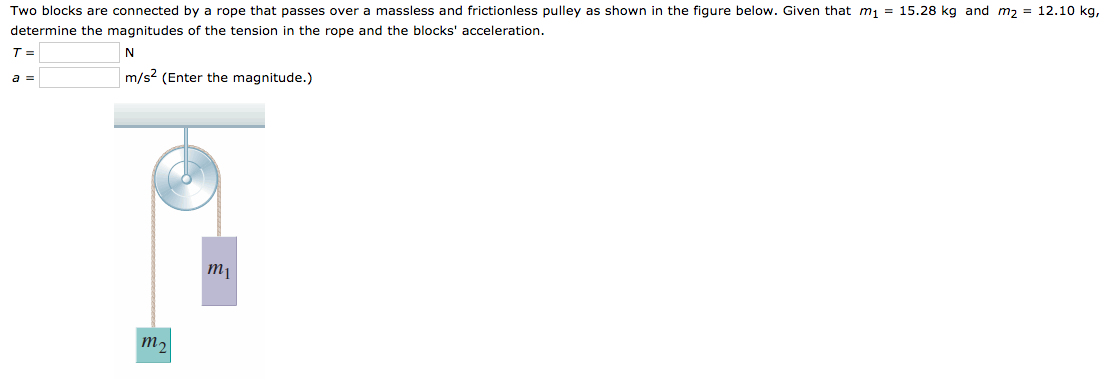 Solved Two blocks are connected by a rope that passes over a | Chegg.com