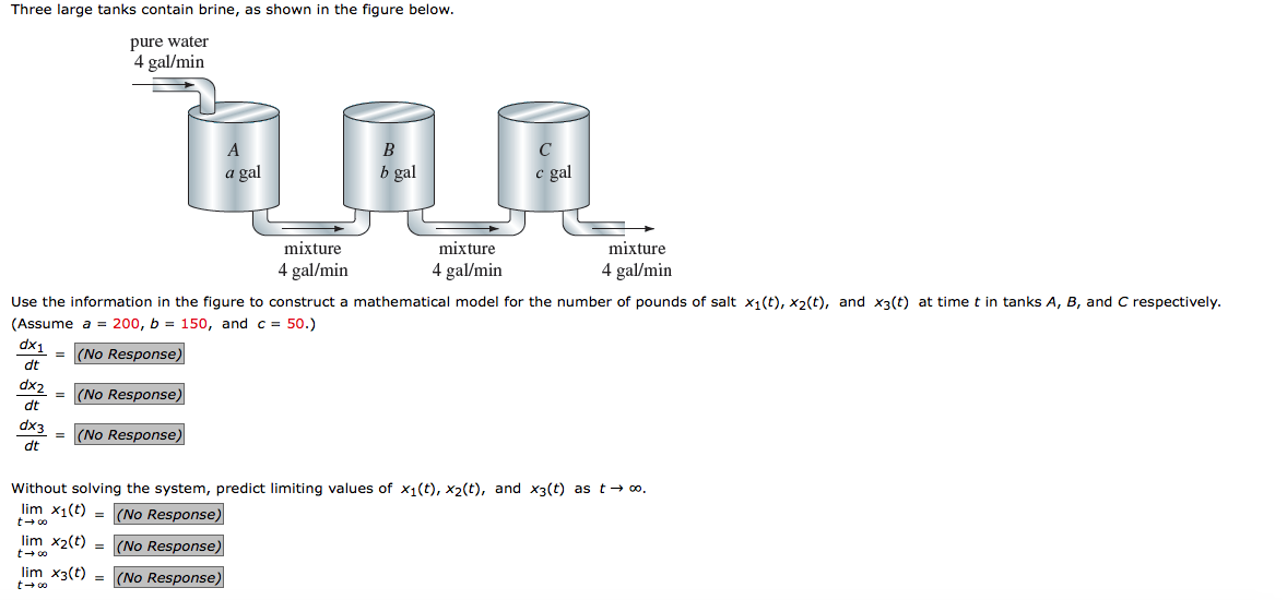 Solved Three large tanks contain brine, as shown in the | Chegg.com