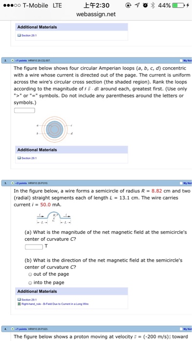 Solved The figure below shows four circular Amperian loops | Chegg.com