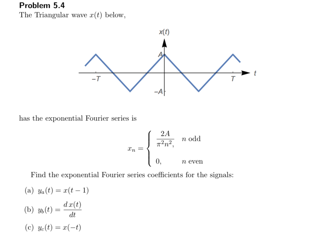 Solved Problem 5 4 The Triangular Wave R T Below X T T