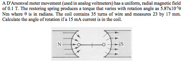 Solved A D'Arsonval meter movement (used in analog | Chegg.com