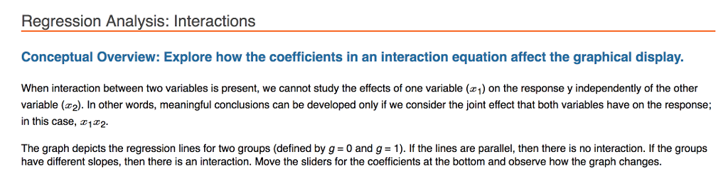 Regression Analysis: Interactions Conceptual | Chegg.com