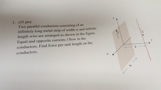 Solved 1. (35 pts) Two parallel conductors consisting of an | Chegg.com