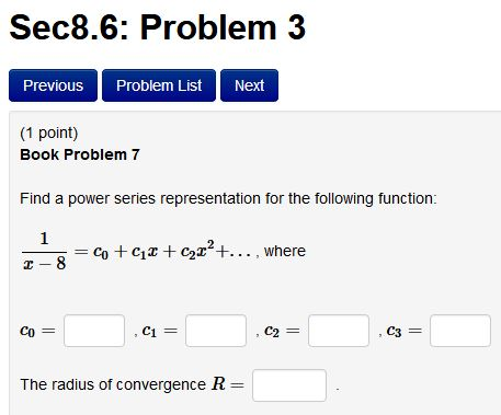 Solved Sec8.6: Problem 3 Previous Problem List Next (1 | Chegg.com