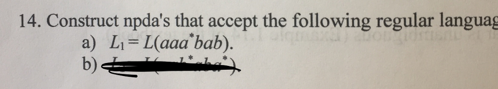 Solved 14. Construct npda's that accept the following | Chegg.com